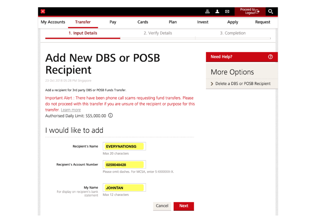 Online Banking | Every Nation Singapore